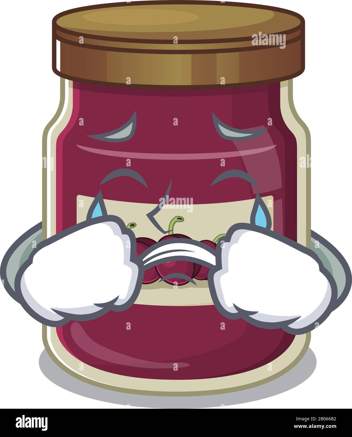 Plum jam cartoon character concept with a sad face Stock Vector Image ...