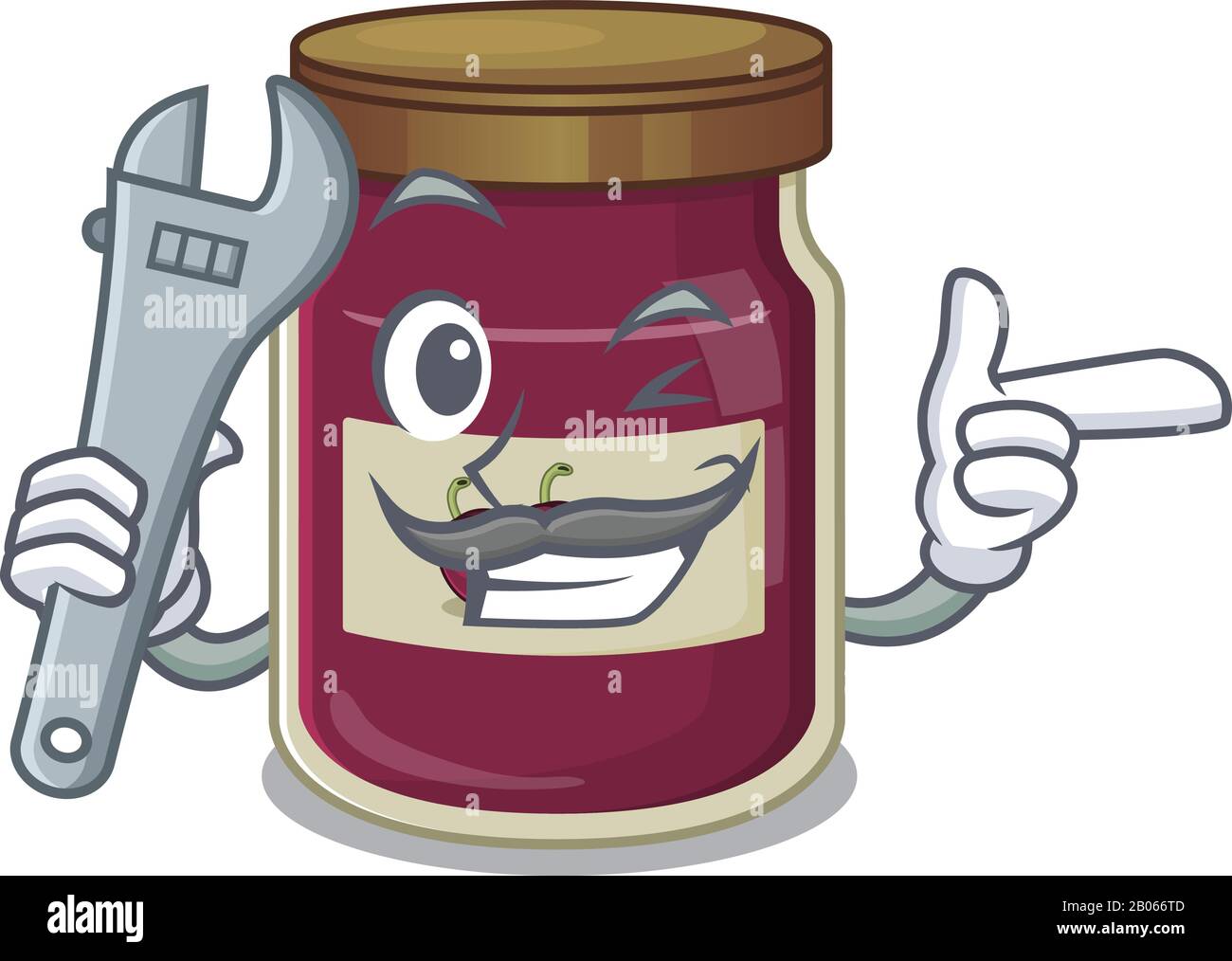 Smart Mechanic plum jam cartoon character design Stock Vector Image ...