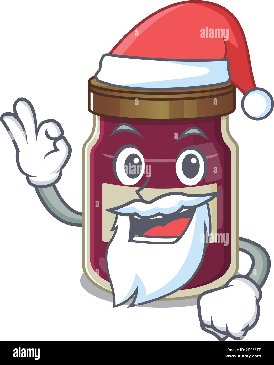 Plum jam in Santa cartoon character style with ok finger Stock Vector ...