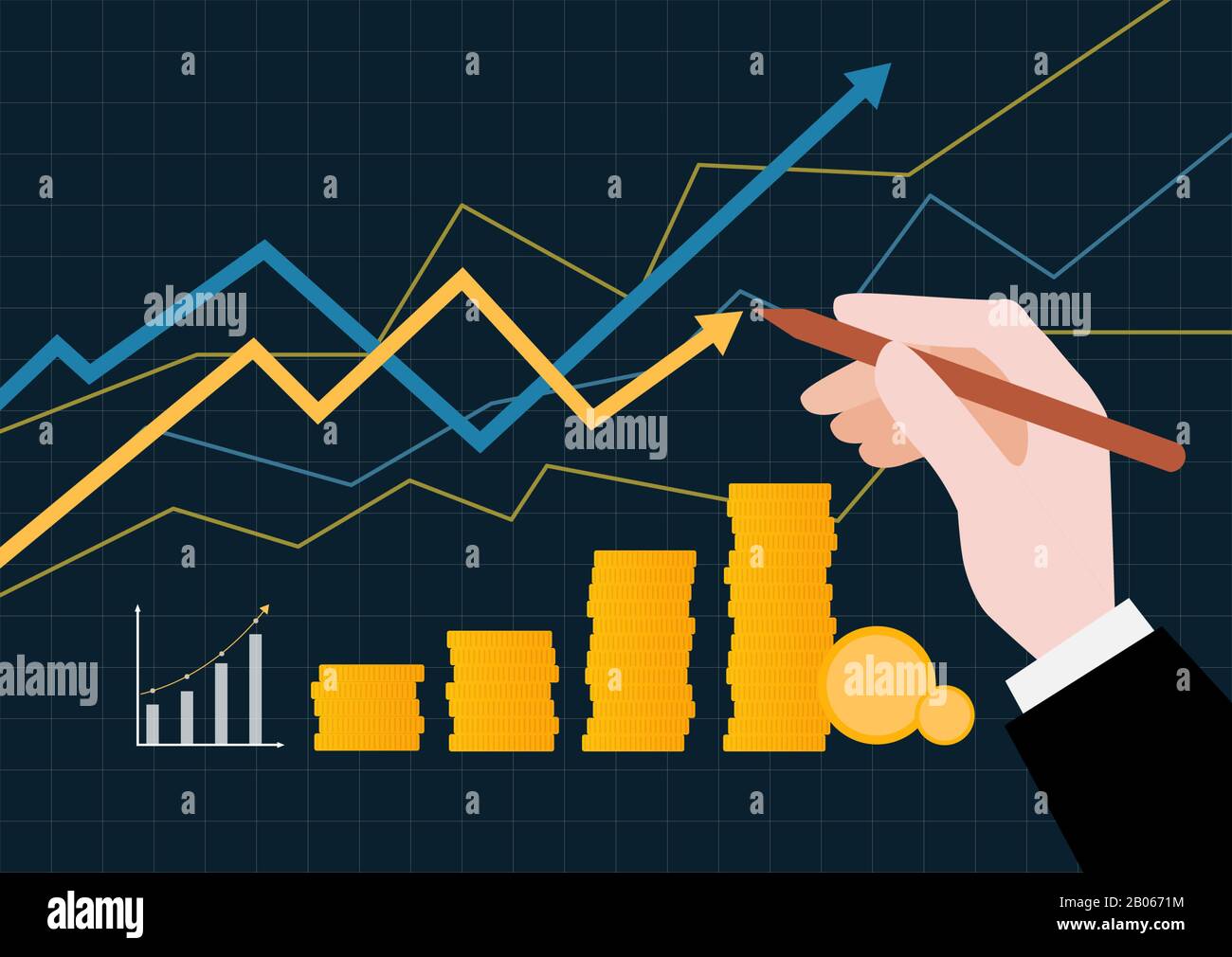 Increasing bar chart Stock Vector Images - Alamy