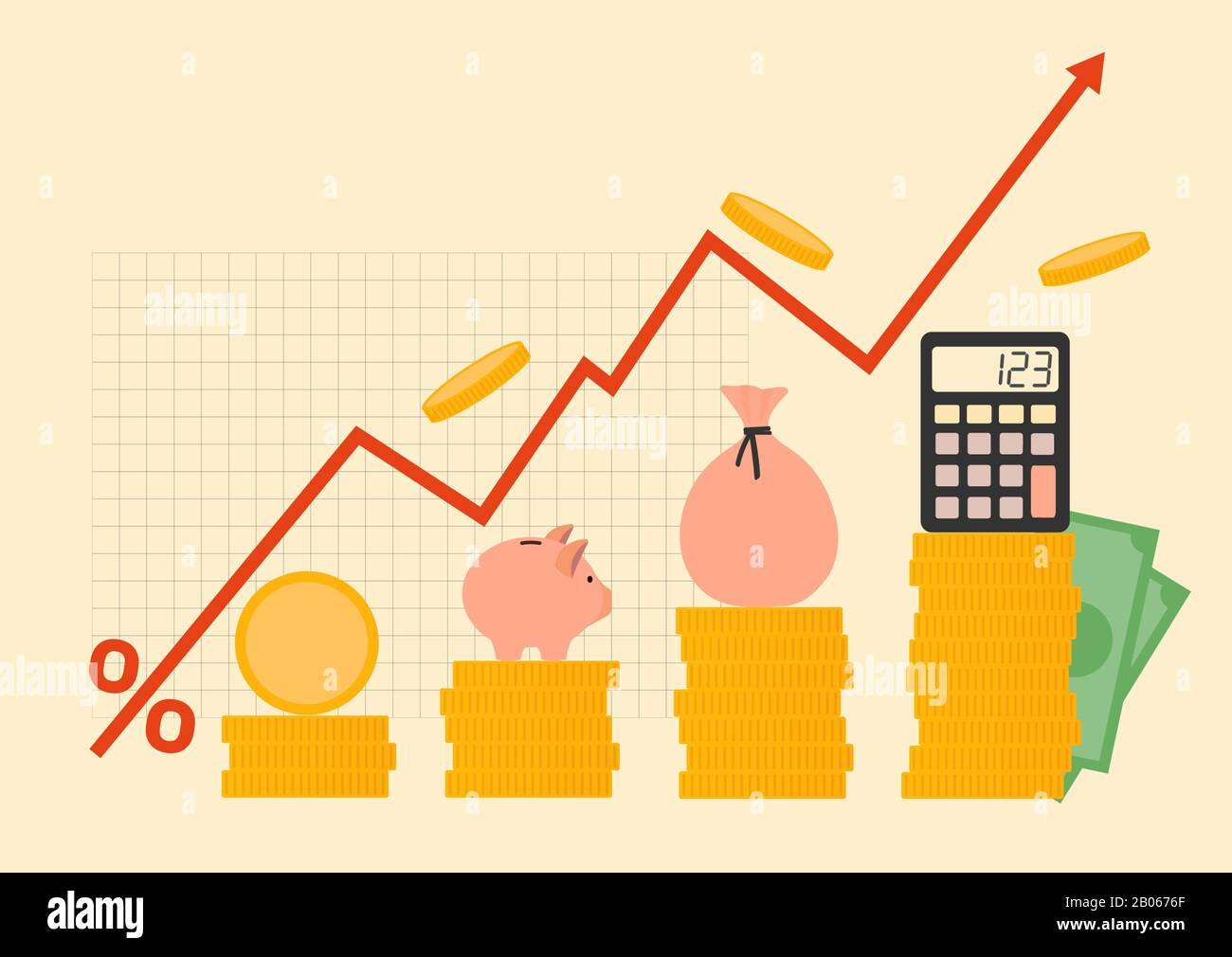 Financial concept, increasing arrow illustration 005 Stock Vector Image ...