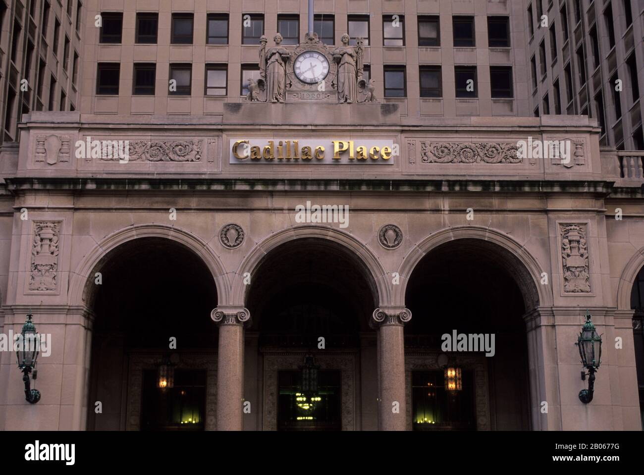 USA, MICHIGAN, DETROIT, CADILLAC PLACE, ENTRANCE Stock Photo - Alamy