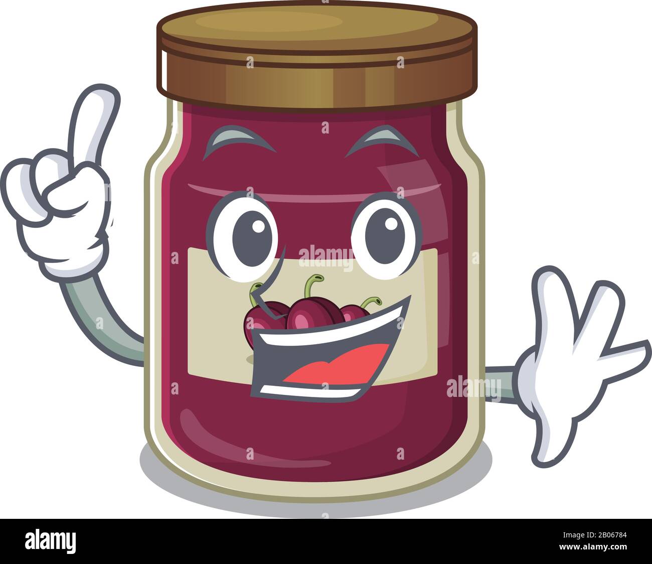 mascot cartoon concept plum jam in One Finger gesture Stock Vector ...