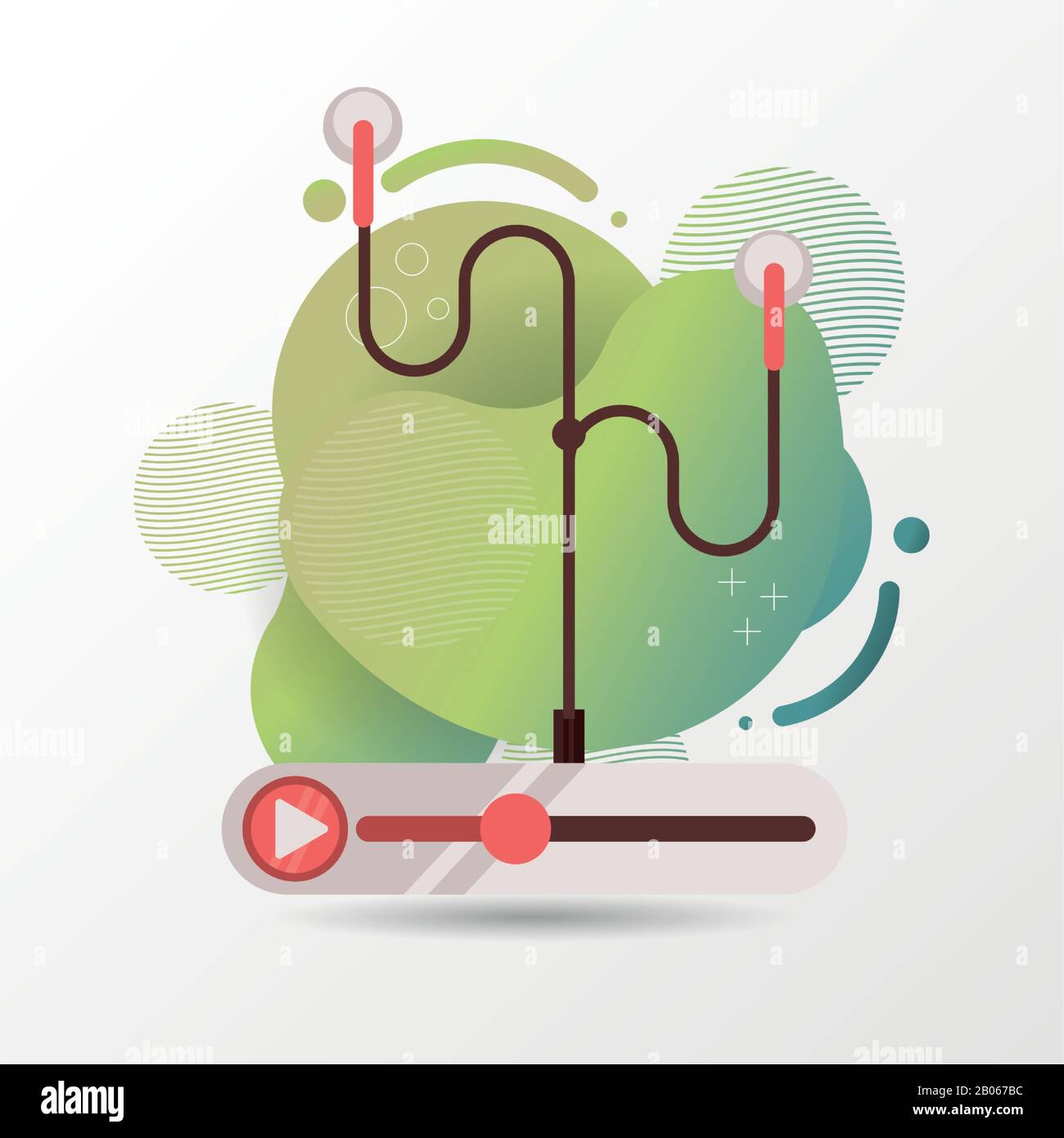 media player progress bar with earphones Stock Vector Image & Art - Alamy