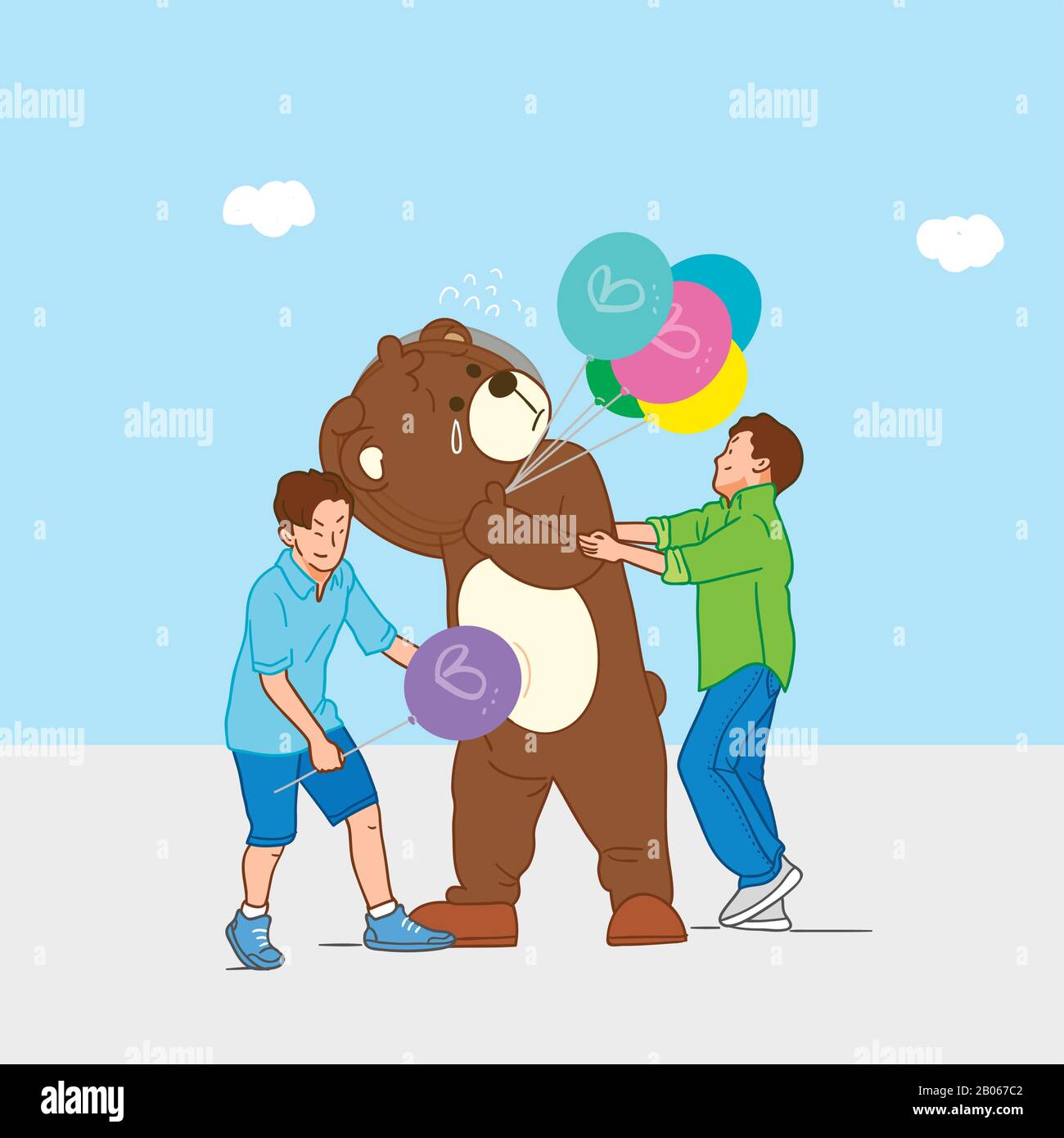 Problem of modern society concept. cartoon of the power trip problems ...