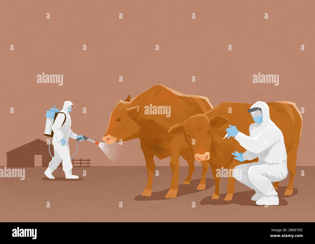 Various animal disease and quarantine activities concept illustration ...