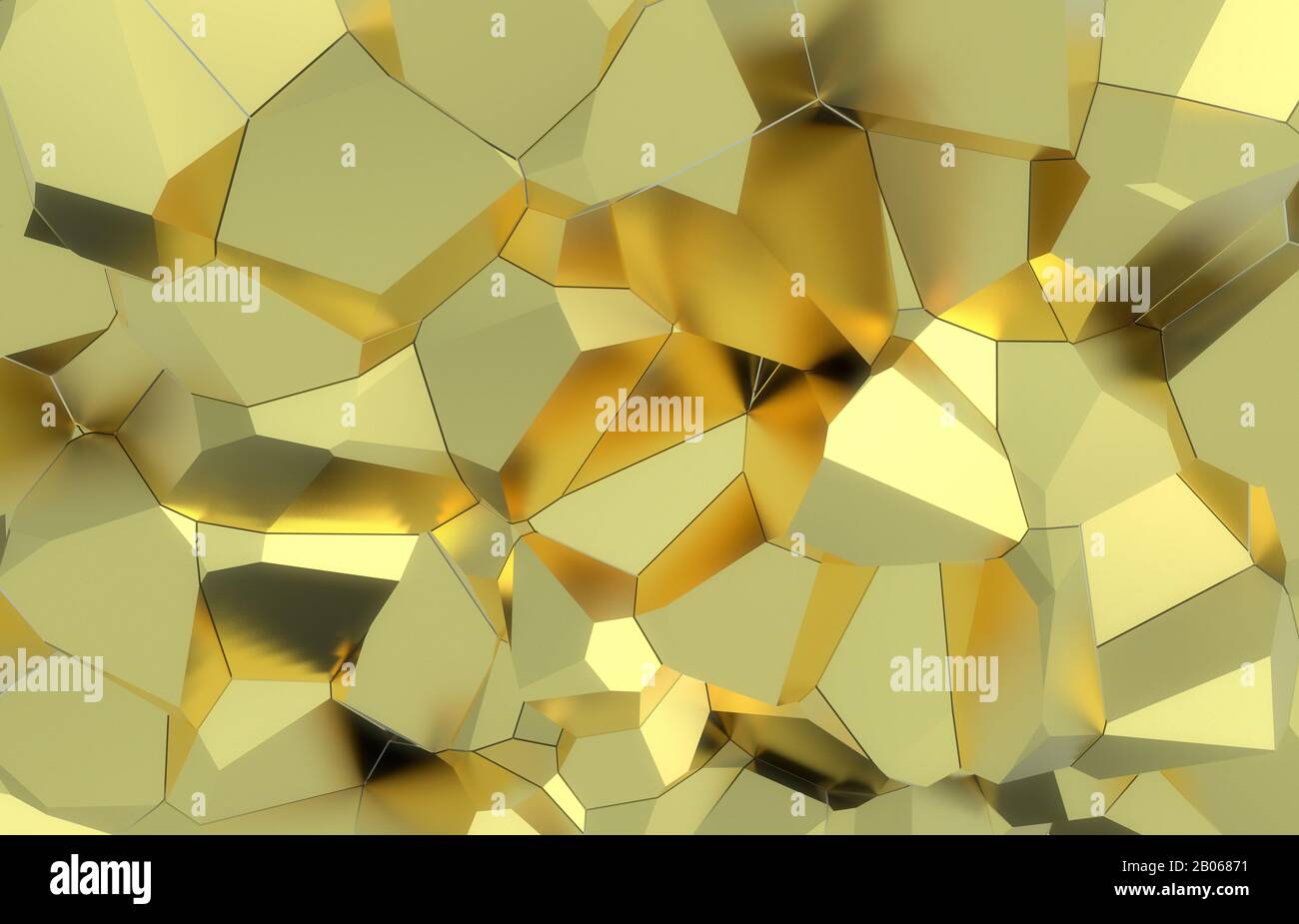 3d render, golden modern shattered wall texture, random clusters ...