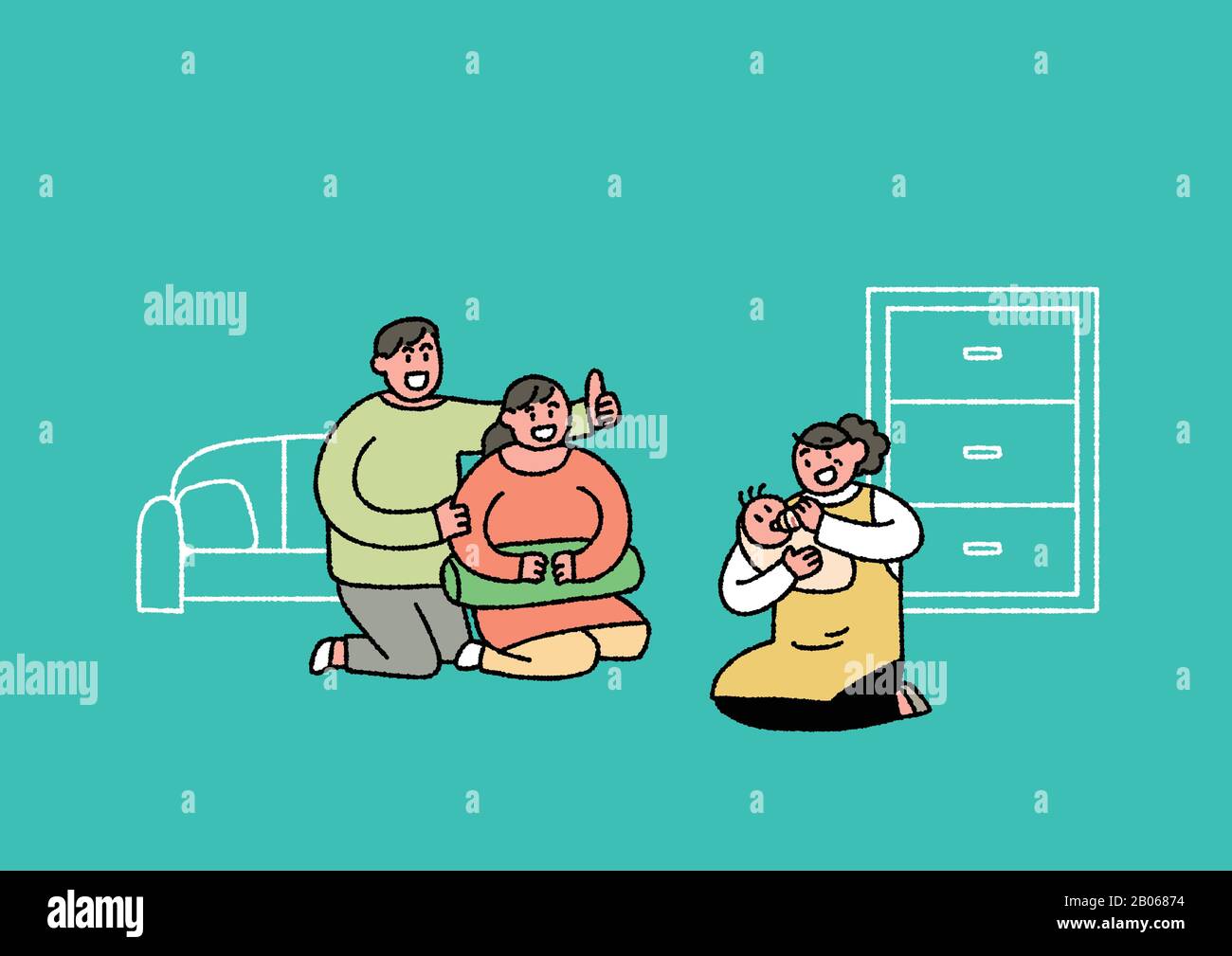 Social security in flat design, welfare benefits symbols illustration ...