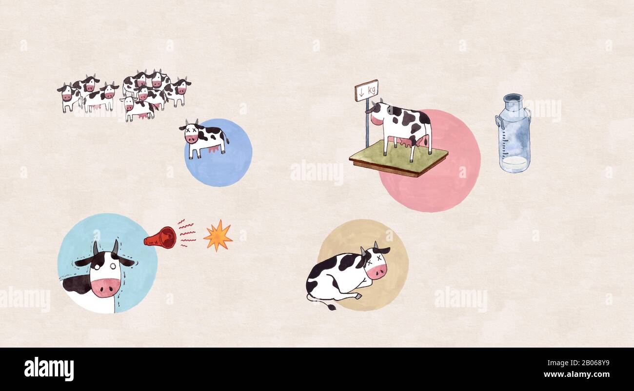 Animal diseases and pest control by viruses concept illustration 002 ...
