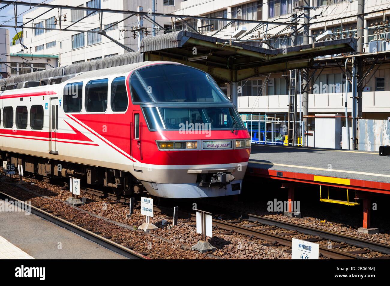 NAGOYA, JAPAN - MAY 04, 2016: Meitetsu Limited Express travels on ...
