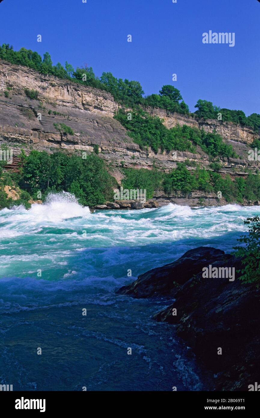 CANADA ONTARIO NIAGARA FALLS, GORGE, NIAGARA RIVER, WHITE WATER RAPIDS ...