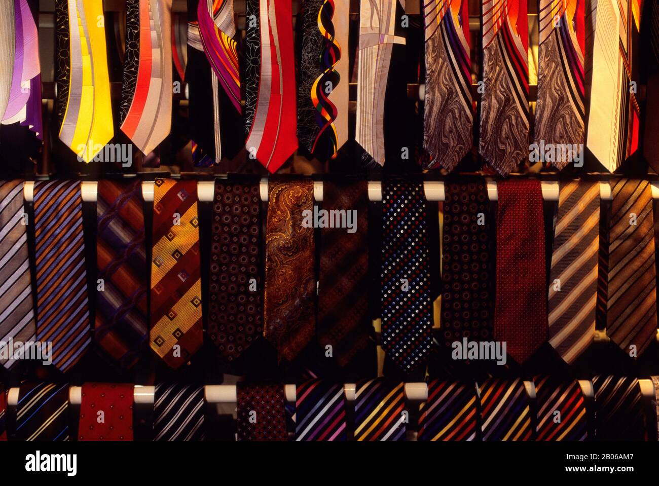 USA, MICHIGAN, NEAR DETROIT, BIRMINGHAM, THE CUSTOM SHOP, TIES Stock ...