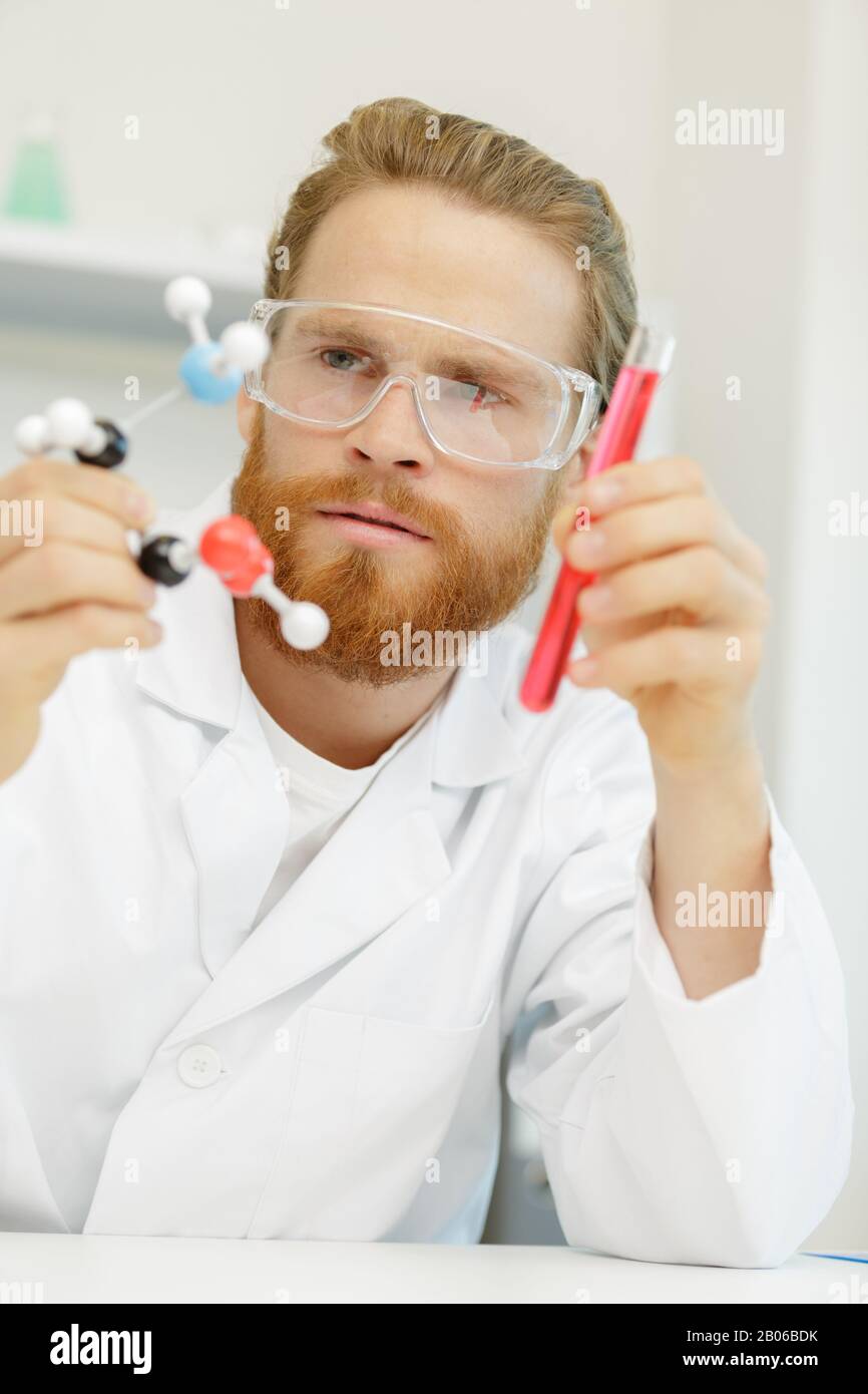 laboratory scientist working at lab with test tubes Stock Photo - Alamy