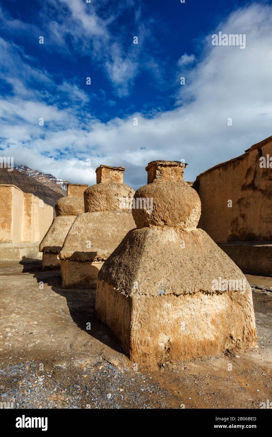 Gompas in Tabo monastery Stock Photo - Alamy