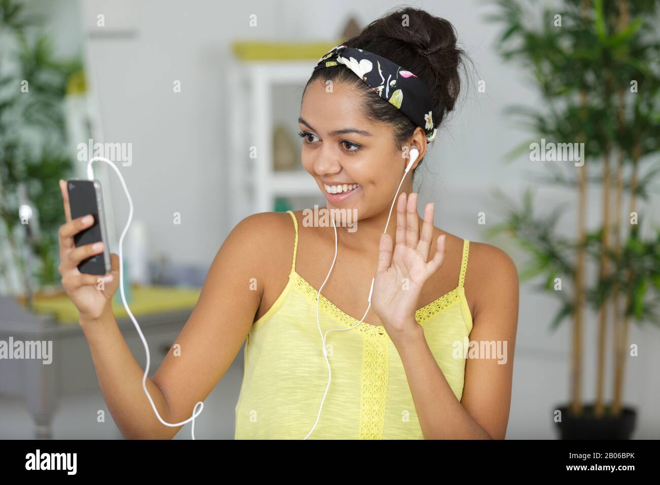 a young woman video call Stock Photo - Alamy