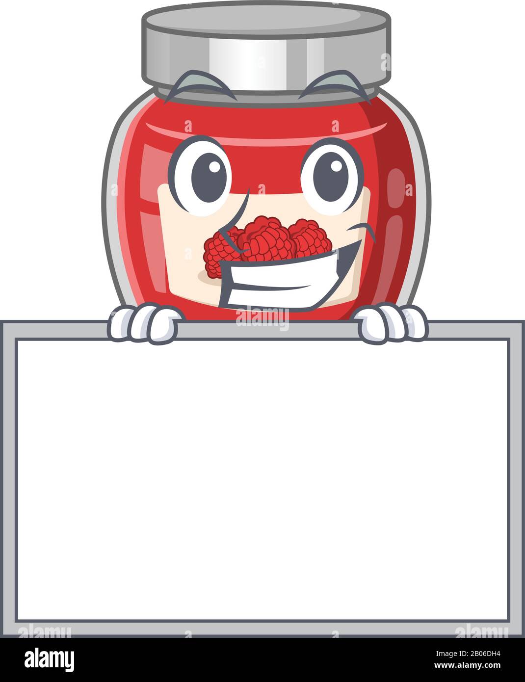 Raspberry jam cartoon design concept grinning with board Stock Vector ...
