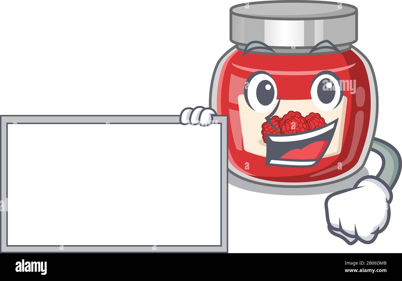 cartoon character of raspberry jam design concept bring a board Stock ...