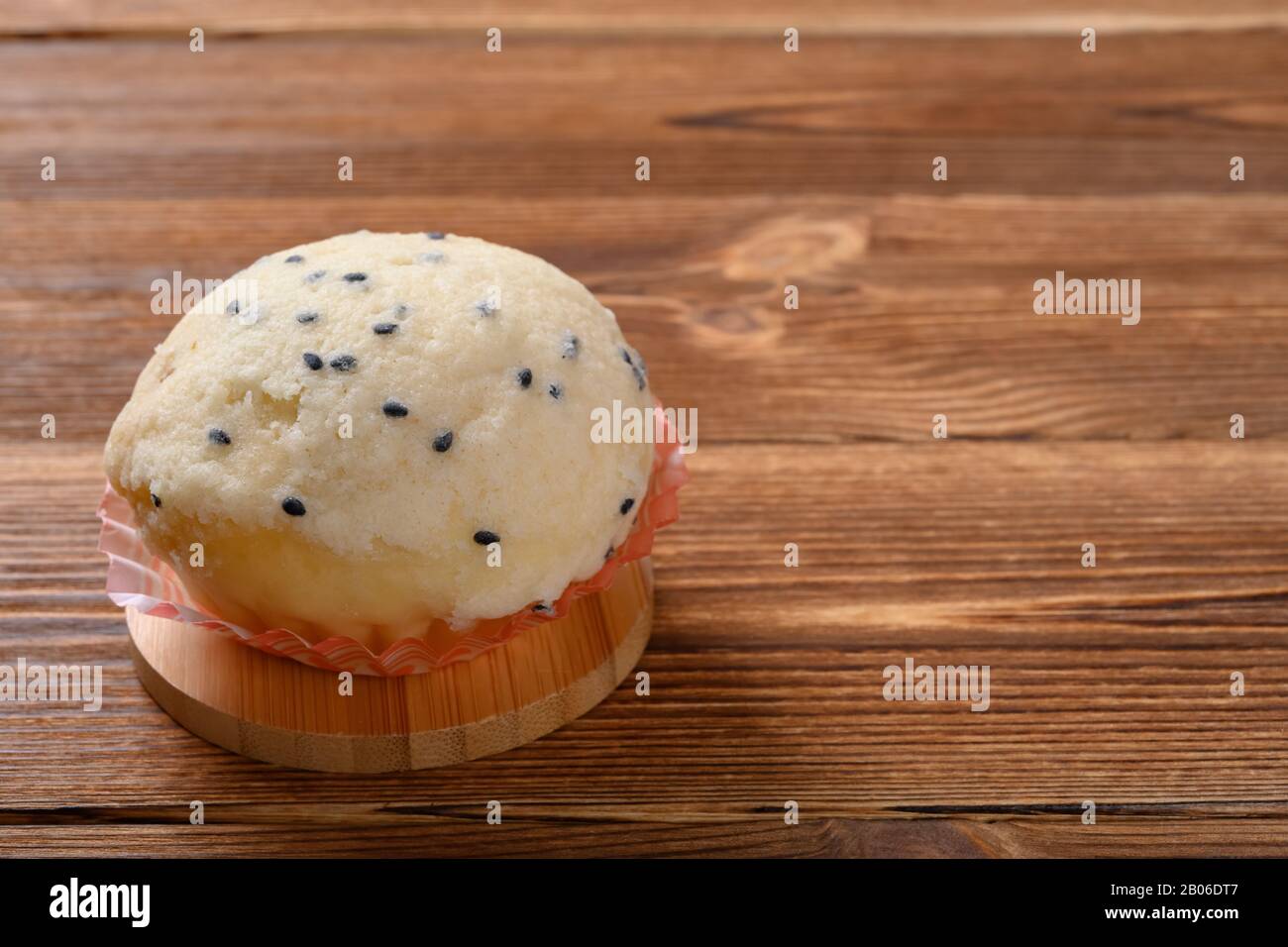 side view traditional Chinese bun on a wood table Stock Photo - Alamy