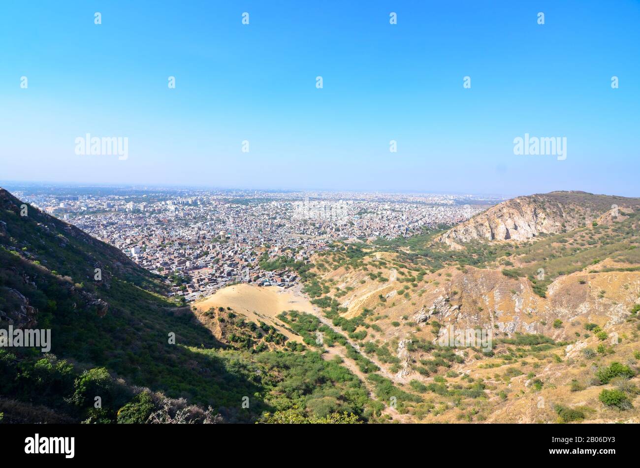 Panoramic view of Jaipur City from Nahargarh Fort or Tiger Fort in ...