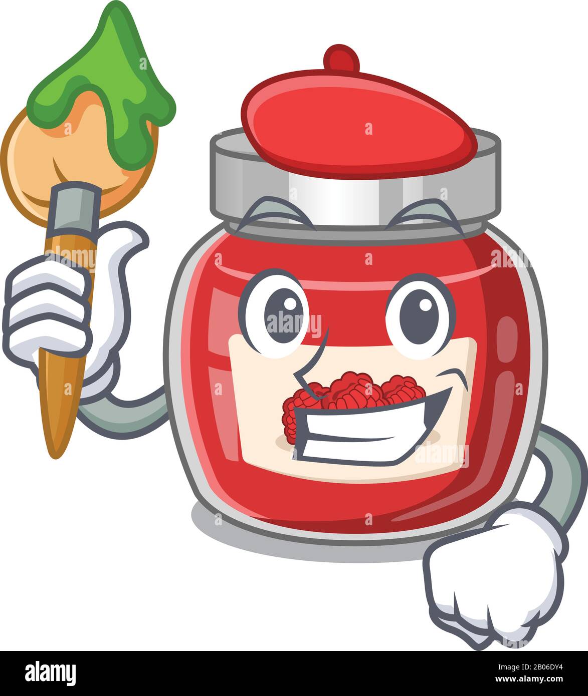 A cute picture of raspberry jam as an Artist having a brush Stock ...