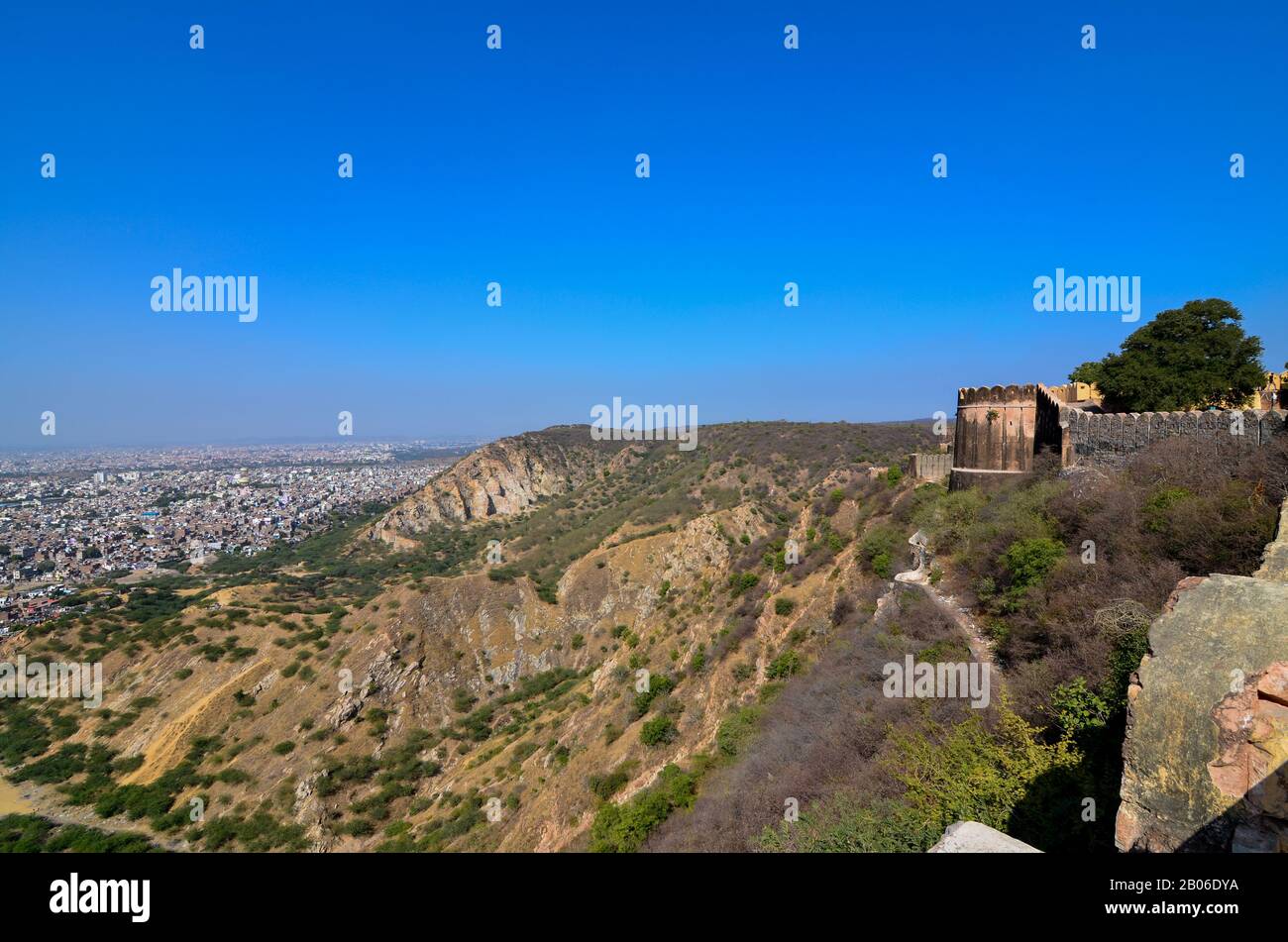 Panoramic view of Jaipur City from Nahargarh Fort or Tiger Fort in ...