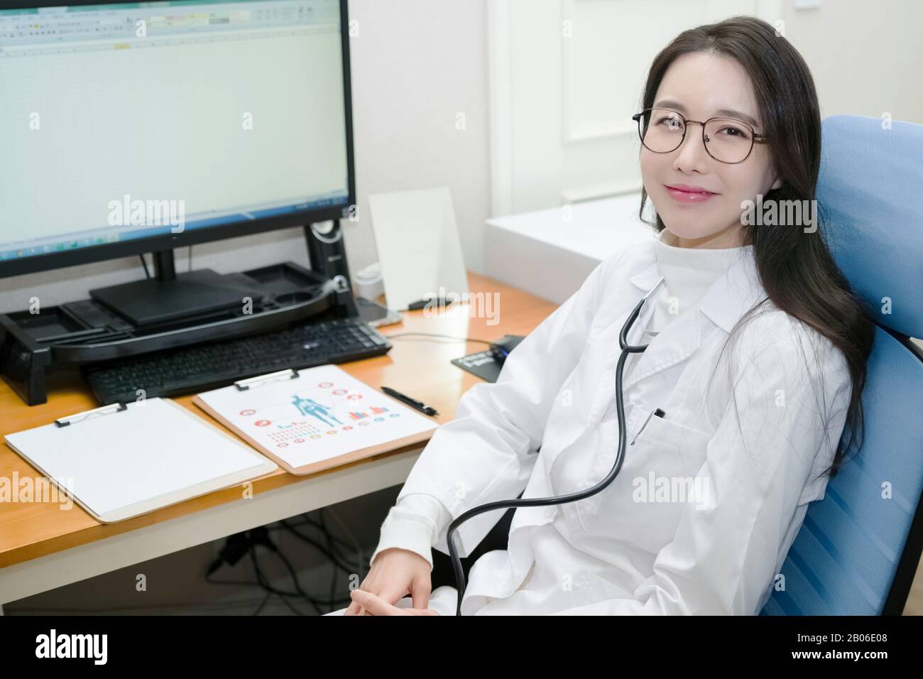 Healthcare, medicine and people concept. Female or Male doctor working ...