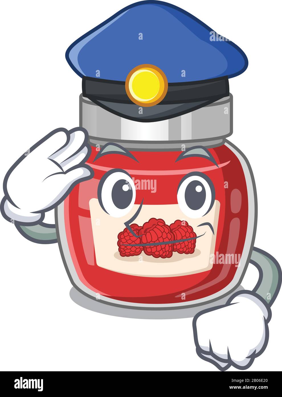 A manly raspberry jam Cartoon concept working as a Police officer Stock ...