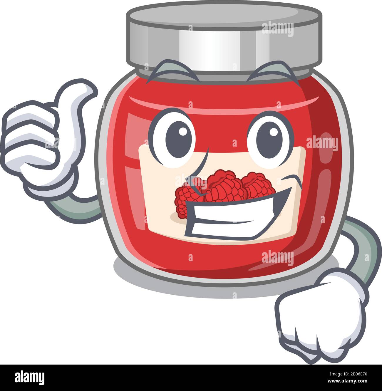 Funny raspberry jam making Thumbs up gesture Stock Vector Image & Art ...