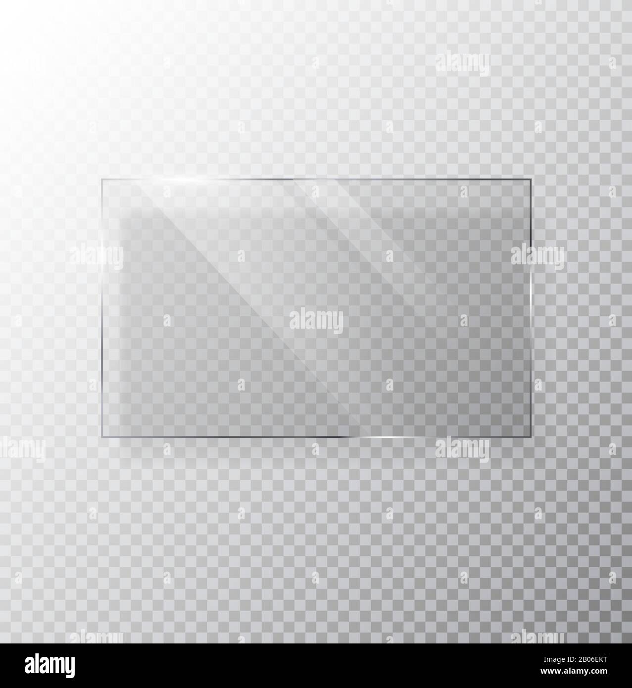 Vector glass banner Isolated on transparent background. Glass rectangle ...