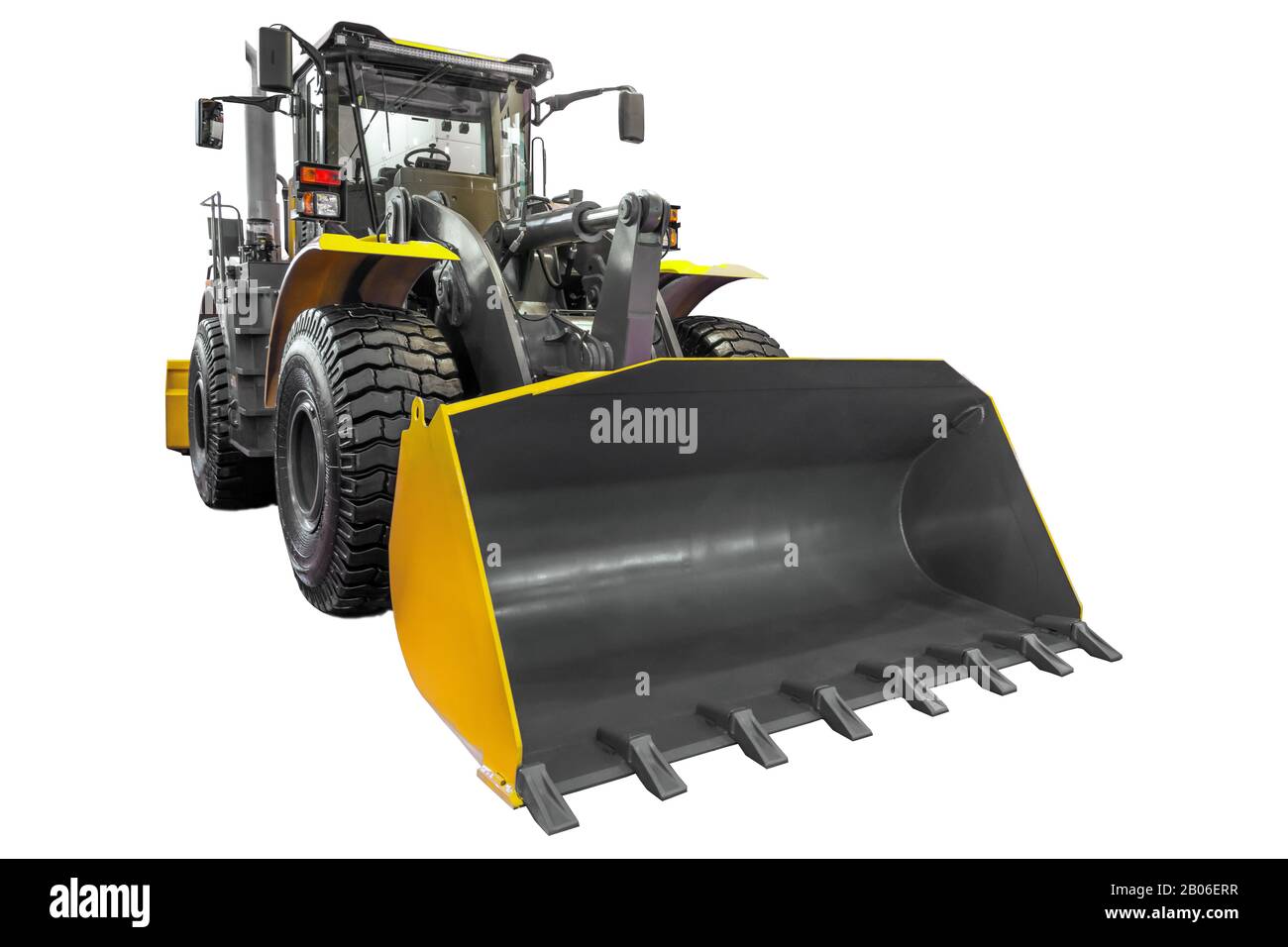 Yellow loader tractor in Cut Out Stock Images & Pictures - Alamy