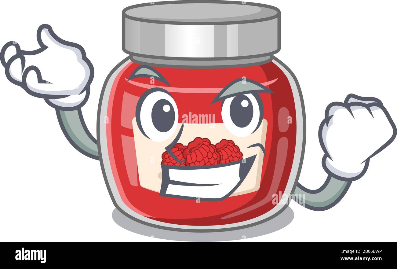cool confident Successful raspberry jam cartoon character style Stock ...