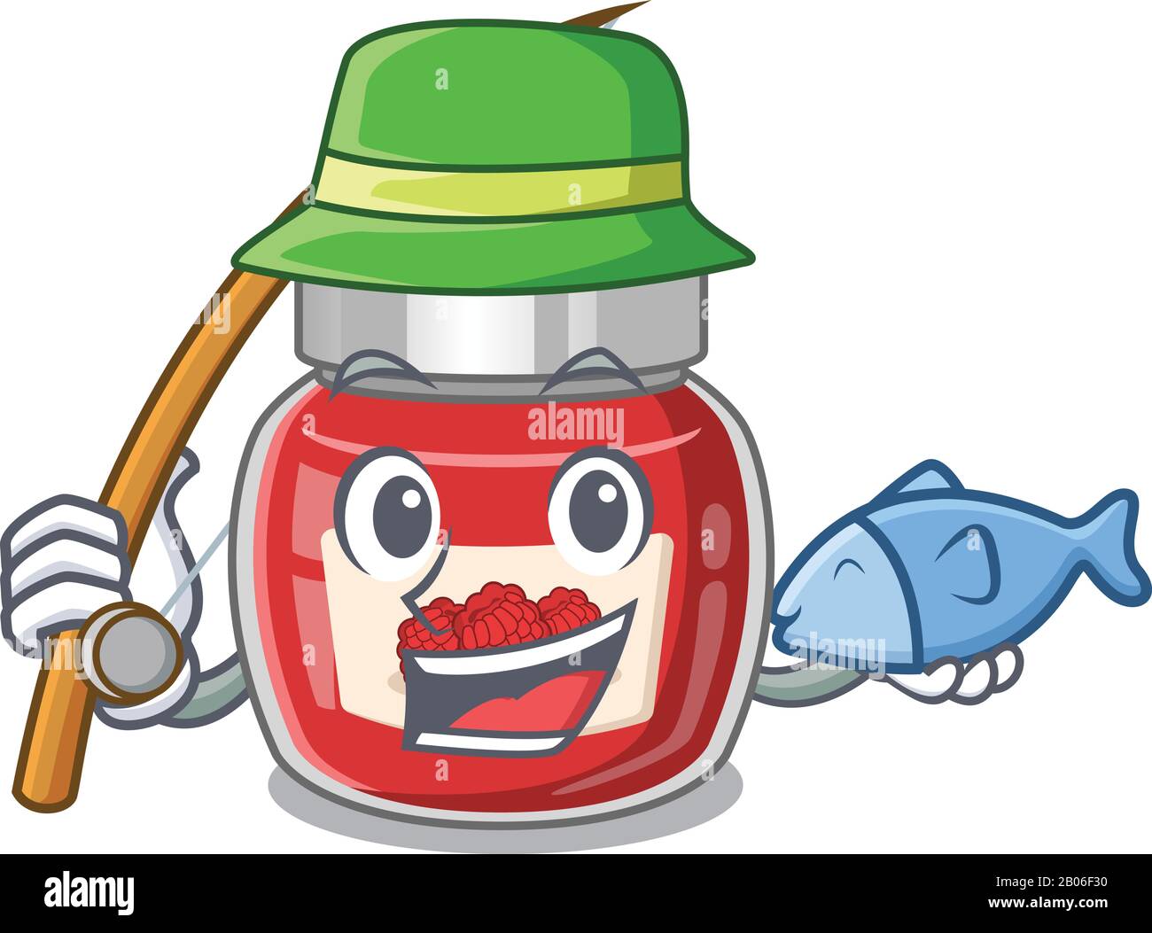A Picture of happy Fishing raspberry jam design Stock Vector Image ...