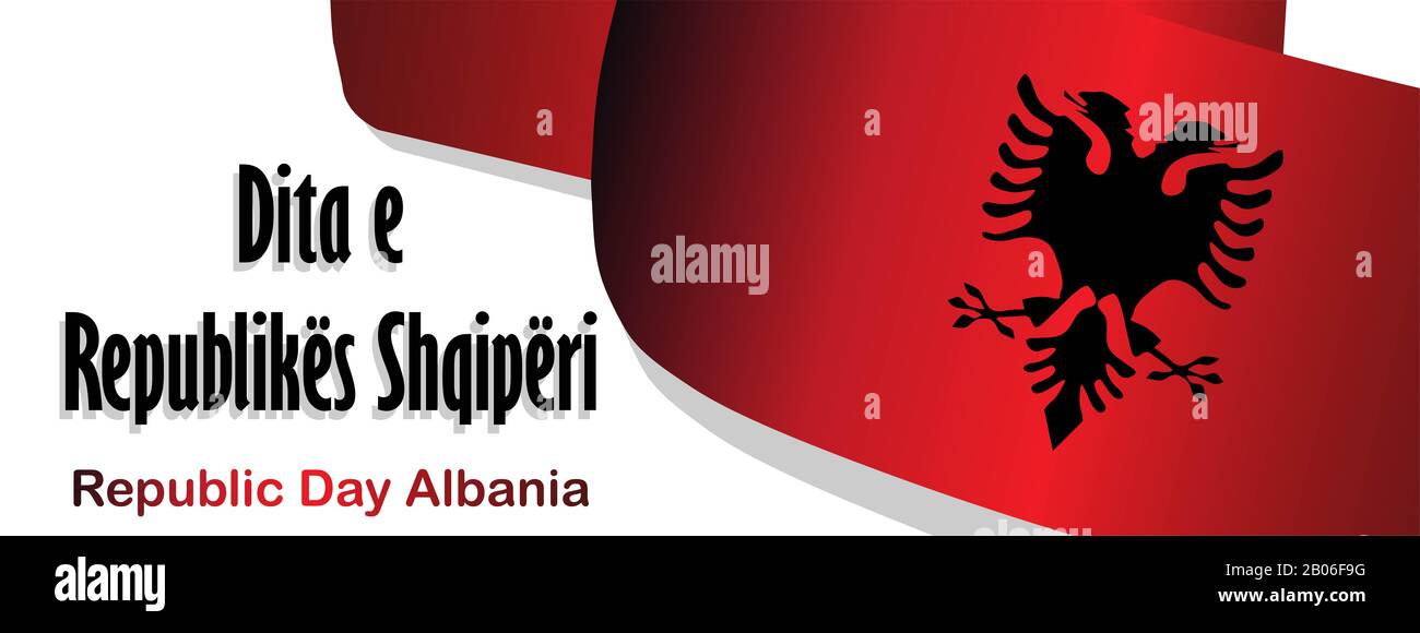 Republic Day of Albania. Flag on a white background. Independence of ...