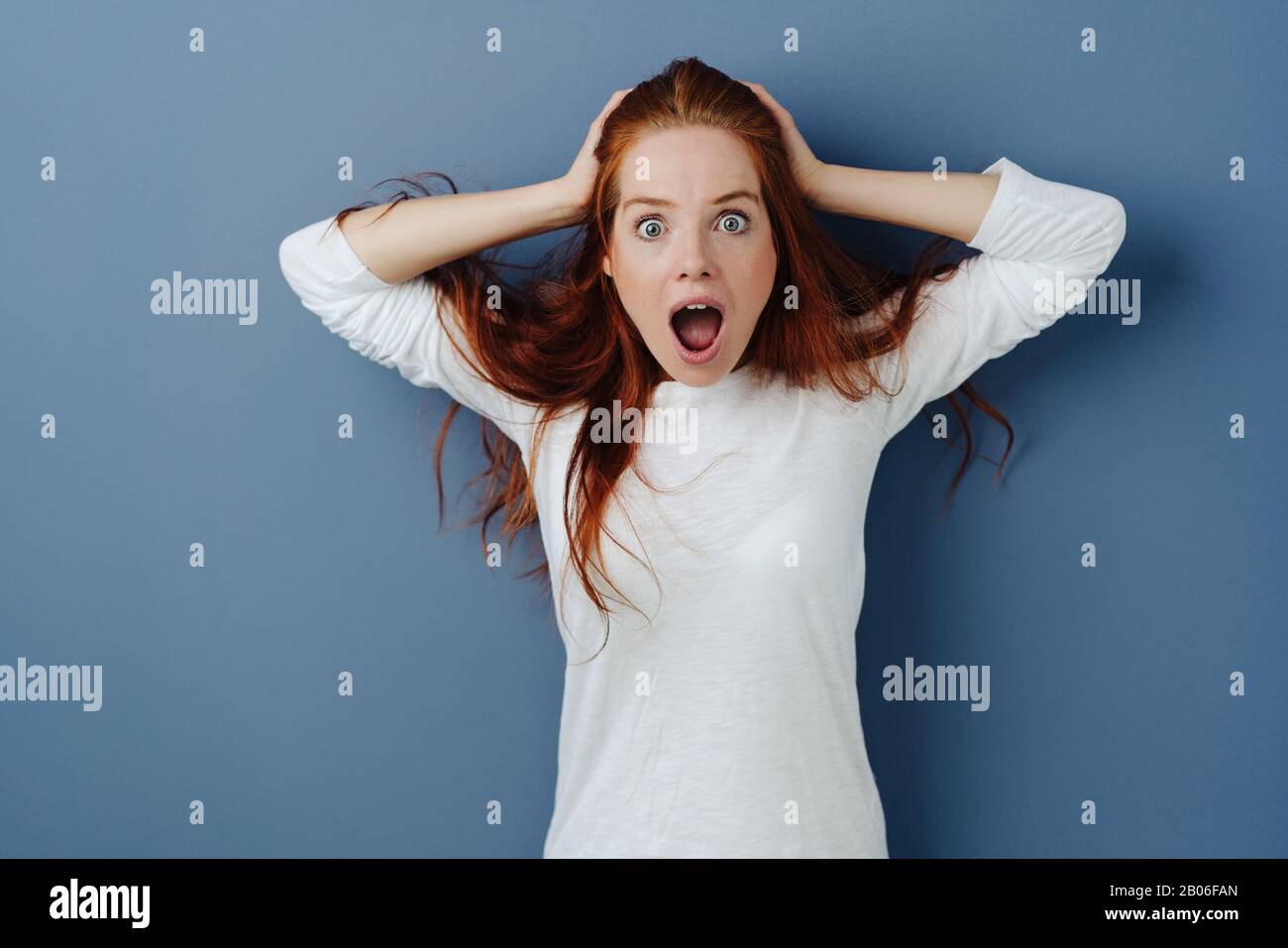 Female laughing mouth wide open hi-res stock photography and images - Alamy
