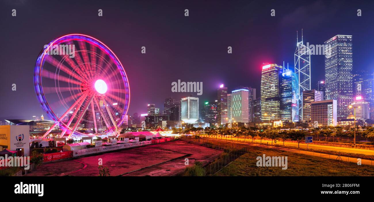 Hong Kong Observation Wheel in Central District of Hong Kong Stock ...