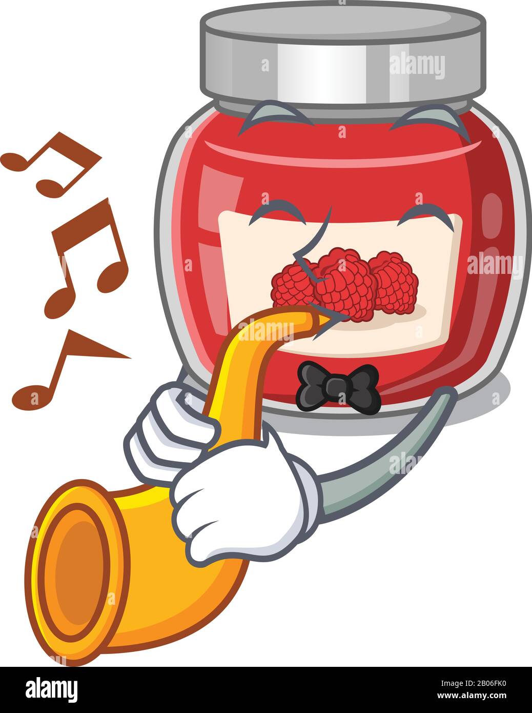 mascot design concept of raspberry jamplaying a trumpet Stock Vector ...