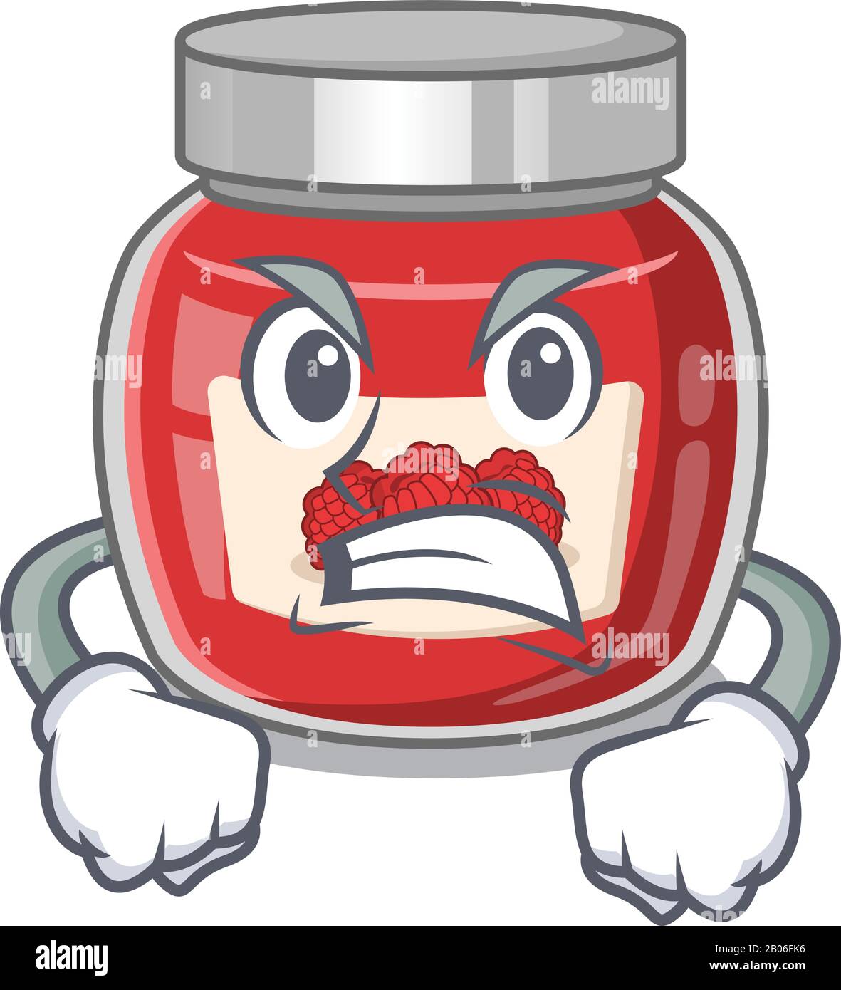 Raspberry jam cartoon character style having angry face Stock Vector ...