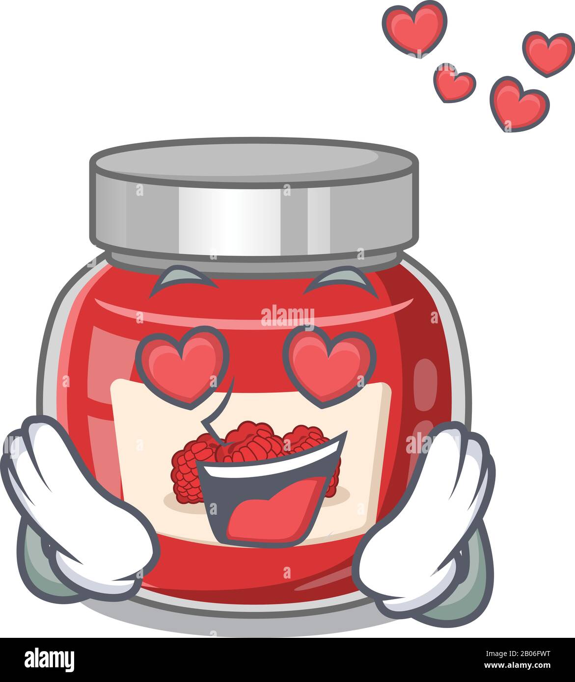 Romantic falling in love raspberry jam cartoon character concept Stock ...