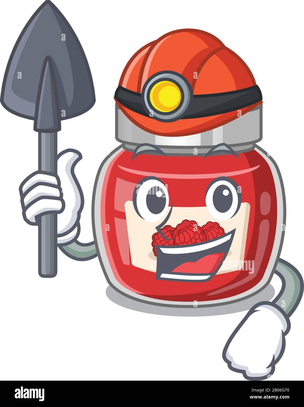 Cool clever Miner raspberry jam cartoon character design Stock Vector ...