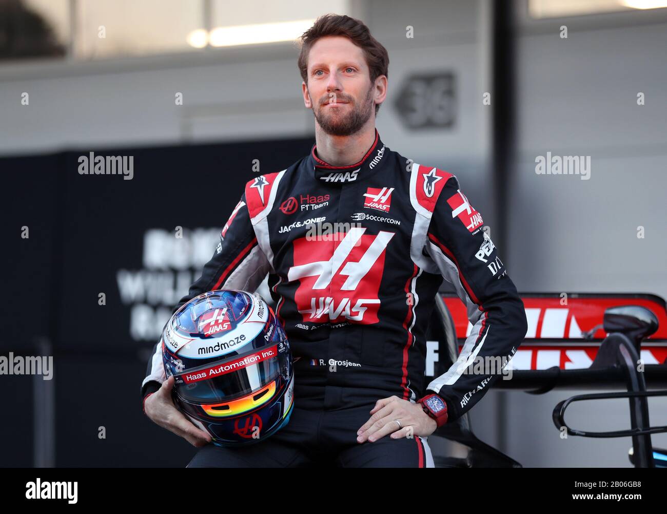 Haas Racing F1 driver Romain Grosjean during day one of pre-season ...