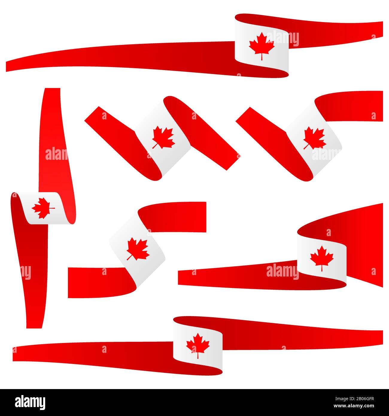 collection of seven different banners with canadian country colors ...
