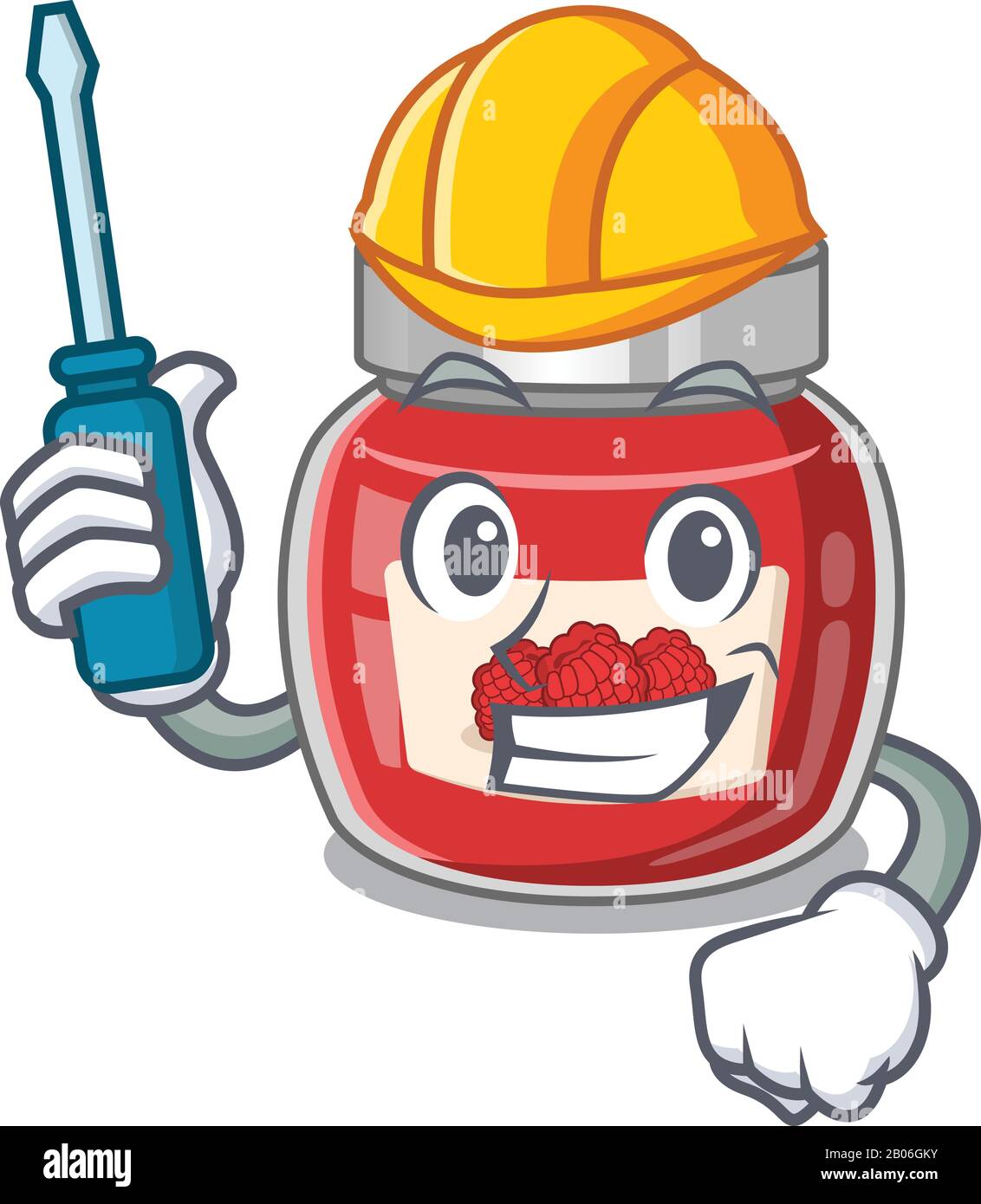 cartoon character style raspberry jam working as an automotive Stock ...
