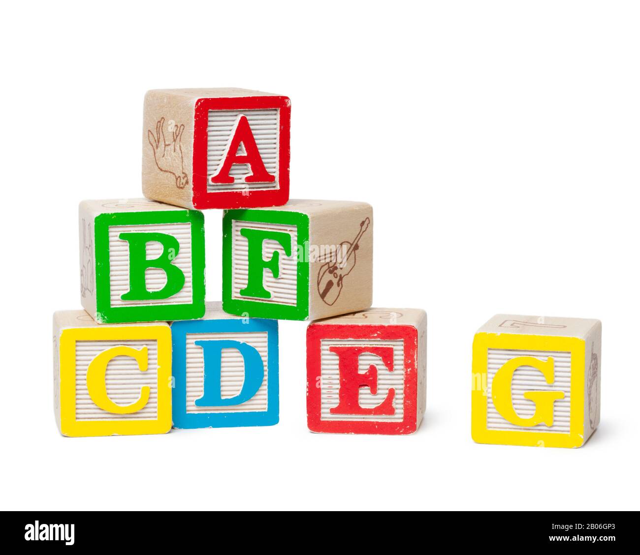 Wooden alphabet blocks isolated on white background Stock Photo - Alamy