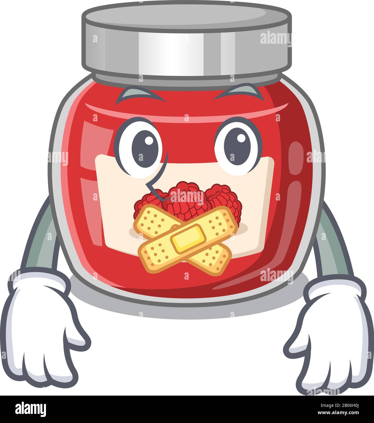 cartoon character design raspberry jam making a silent gesture Stock ...