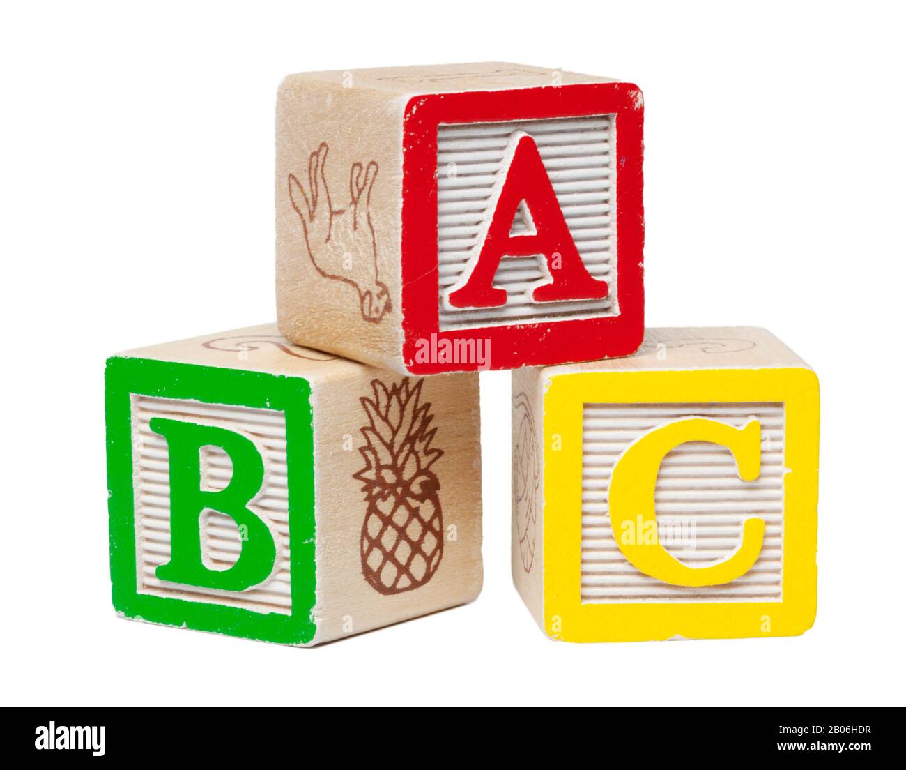 Wooden alphabet blocks isolated on white background Stock Photo - Alamy