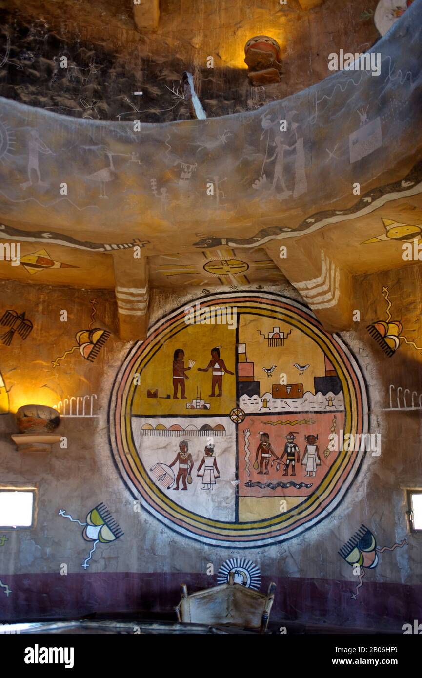 USA, ARIZONA, GRAND CANYON NATIONAL PARK, DESERT VIEW, WATCHTOWER BUILT ...