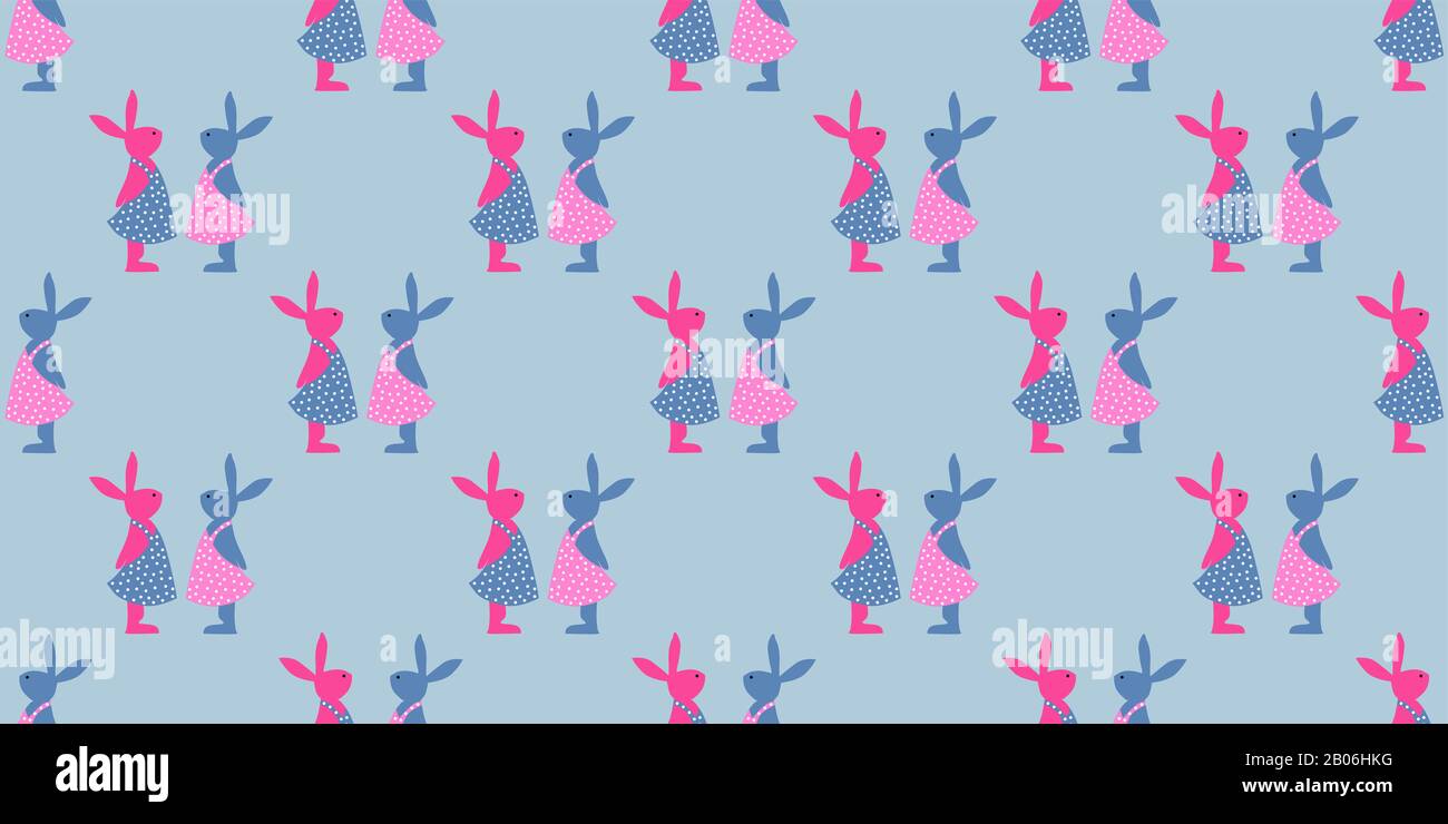 Seamless bunnies pattern hi-res stock photography and images - Alamy