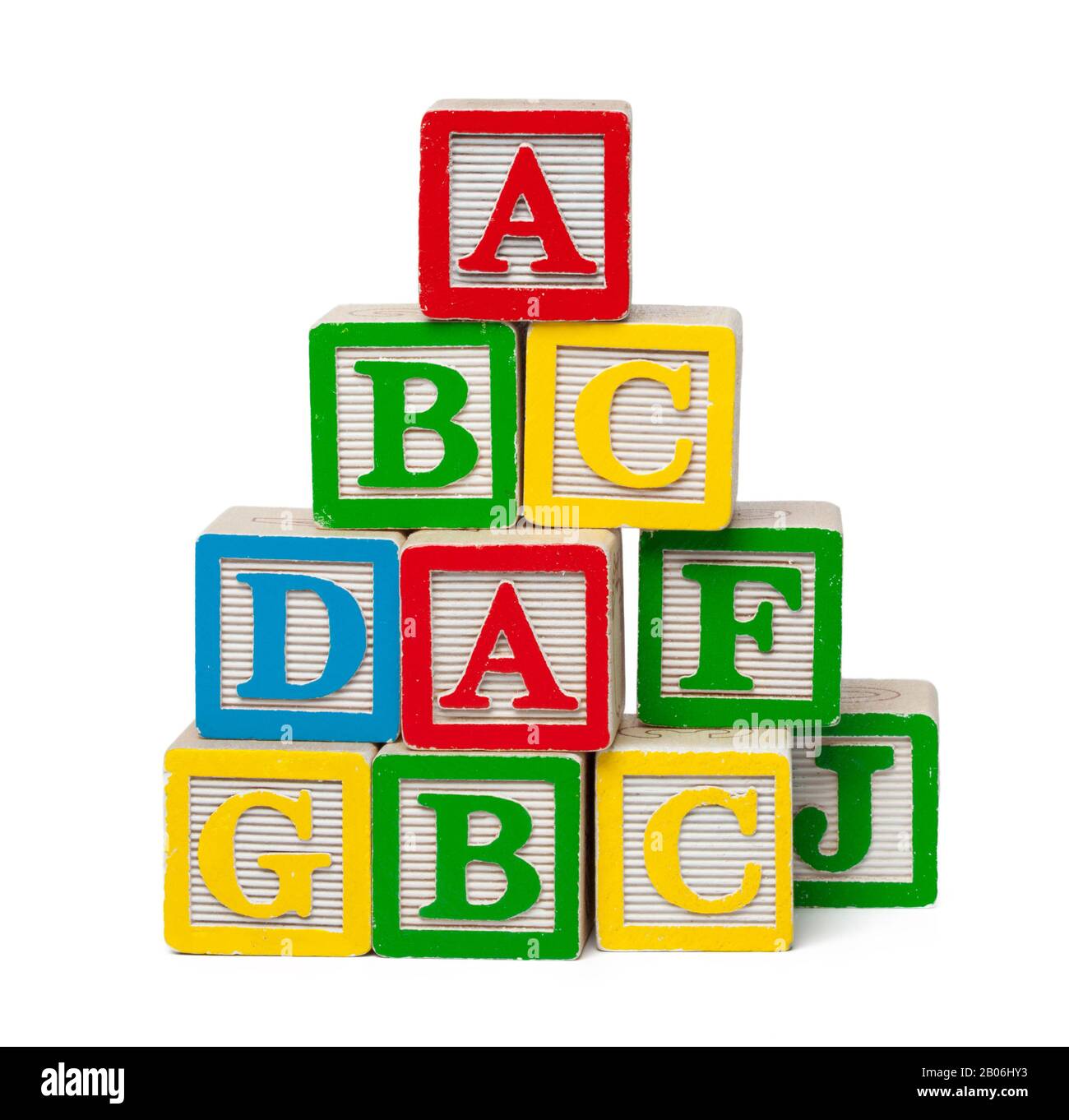 Wooden alphabet blocks isolated on white background Stock Photo - Alamy