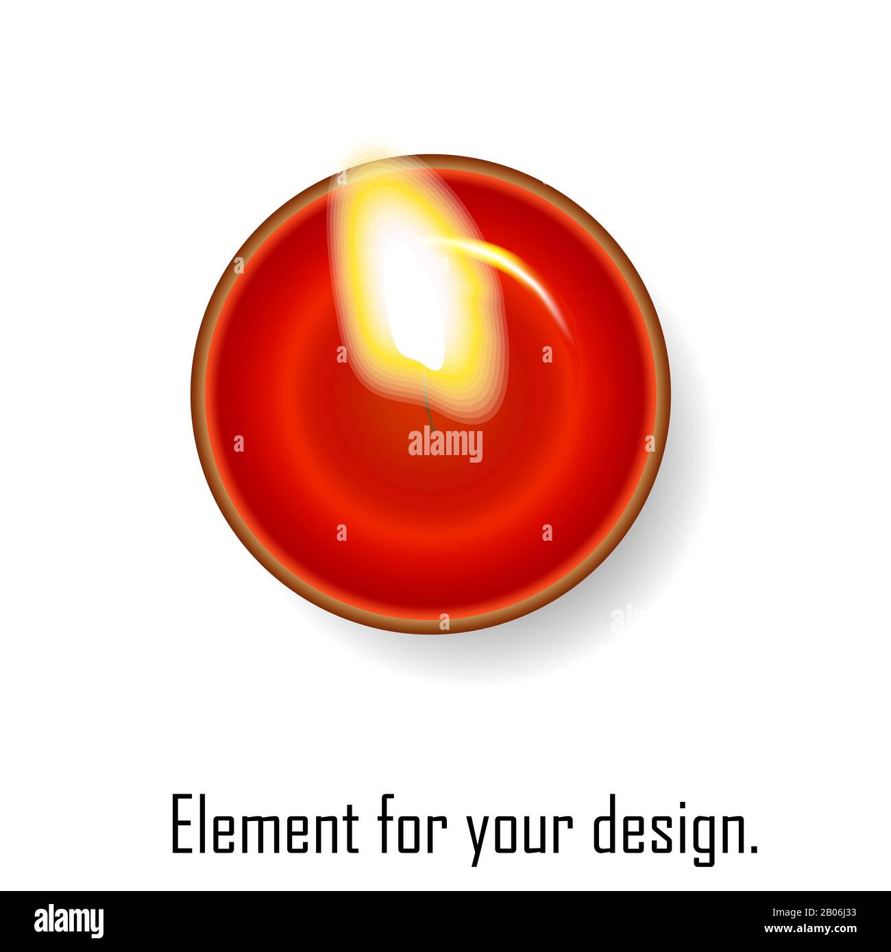 Candle top view on a white background. realistic illustration. Element ...