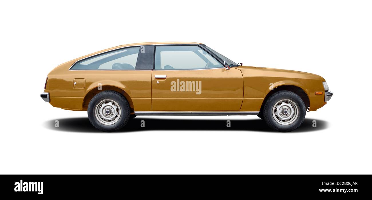 Classic Japanese liftback car isolated on white Stock Photo - Alamy